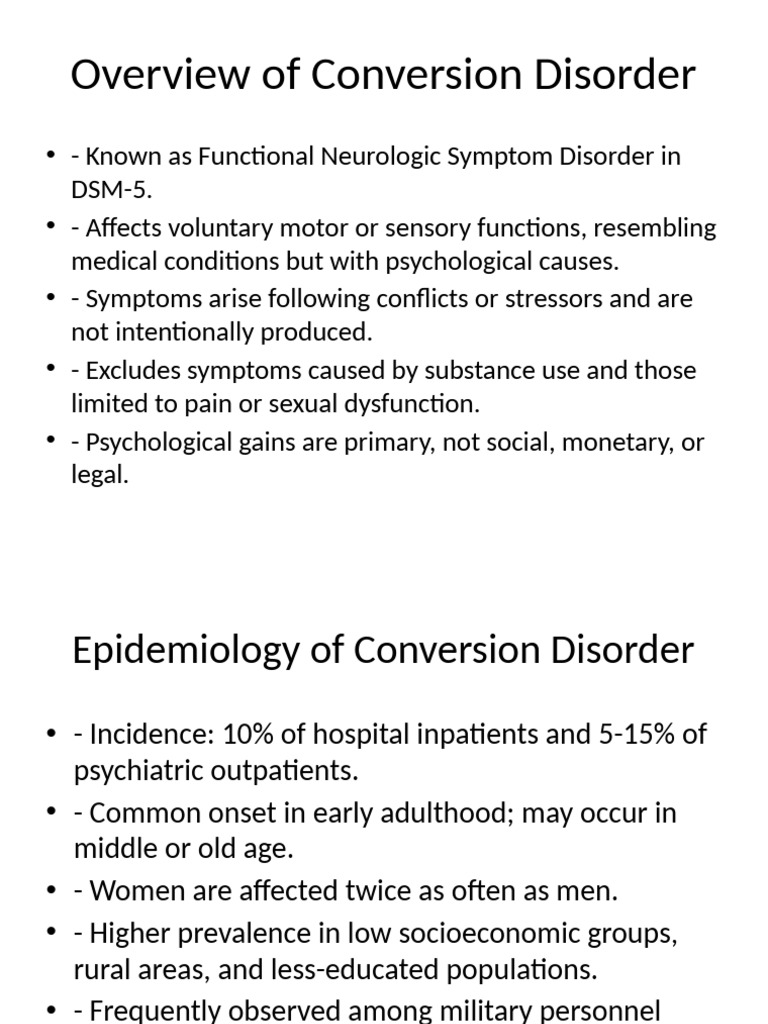 Understanding Conversion Disorder Symptoms | PDF | Mental Disorder ...