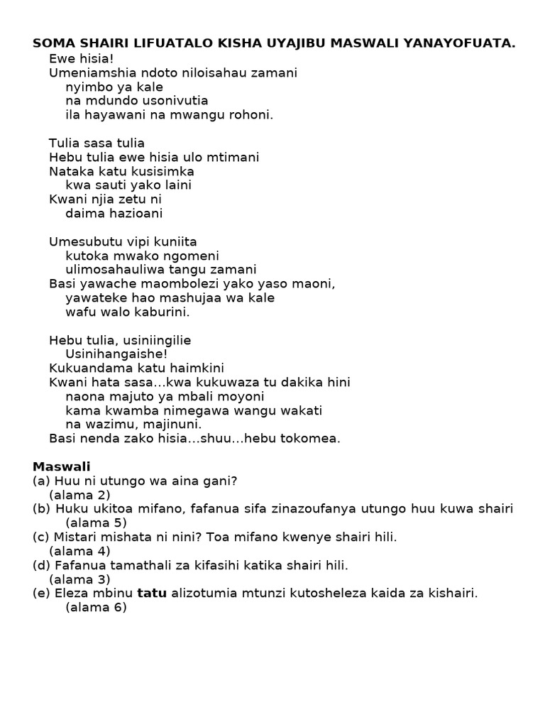 Ushairi 10 | PDF
