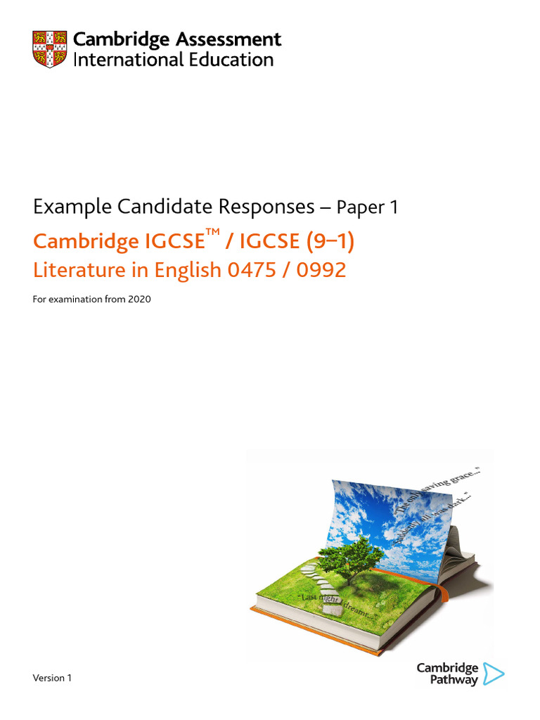 0475 Example Candidate Responses Paper 1 (For Examination From 2020 ...