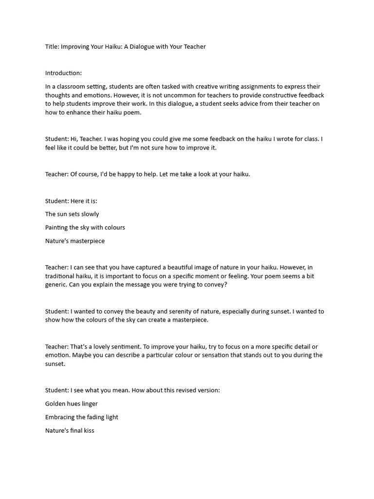 Haiku Tips for Students | PDF