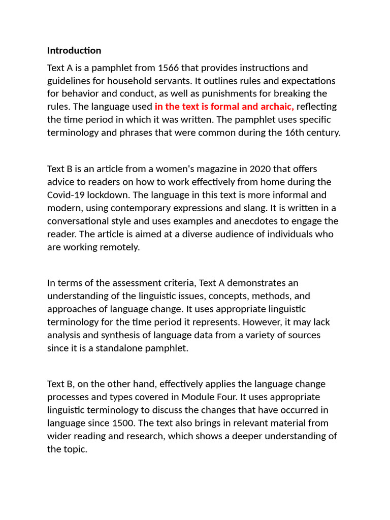 Text A is a pamphlet from 1566 that provides instructions and ...