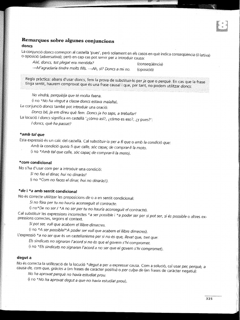 Conjuncions Exercicis | PDF