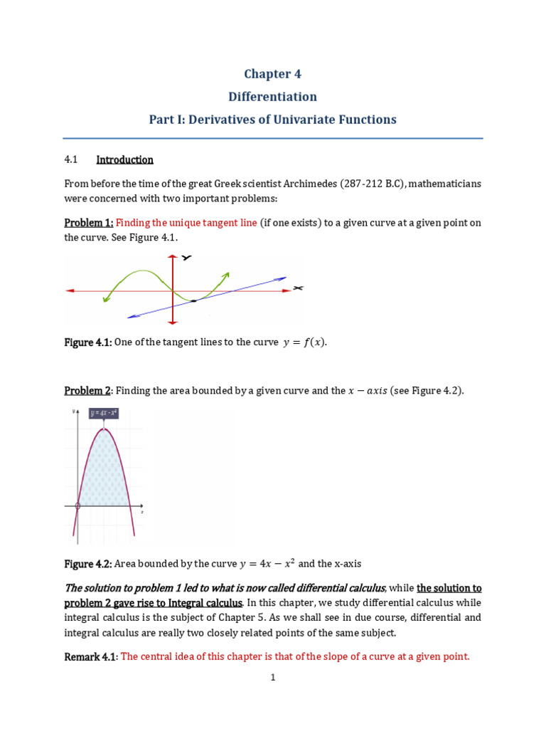 Chapter 4 Differentiation | PDF | Tangent | Slope