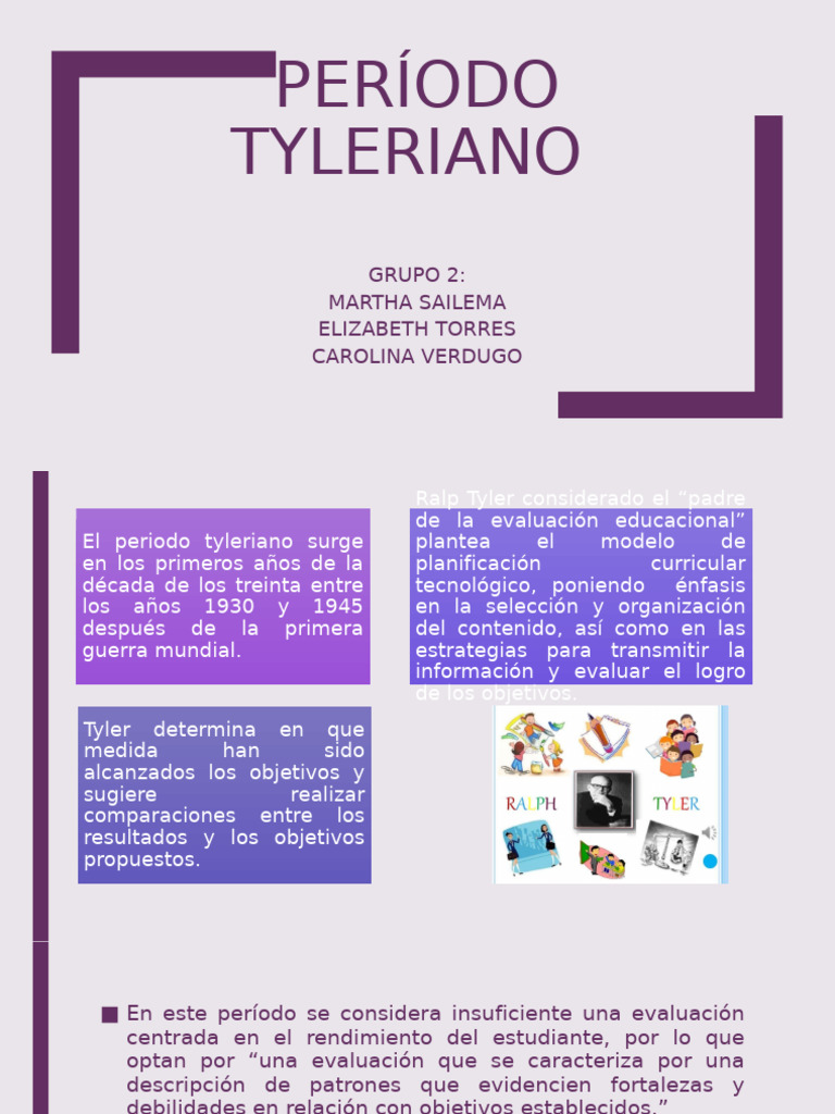 Periodo Tyleriano en Evaluación Educativa | PDF