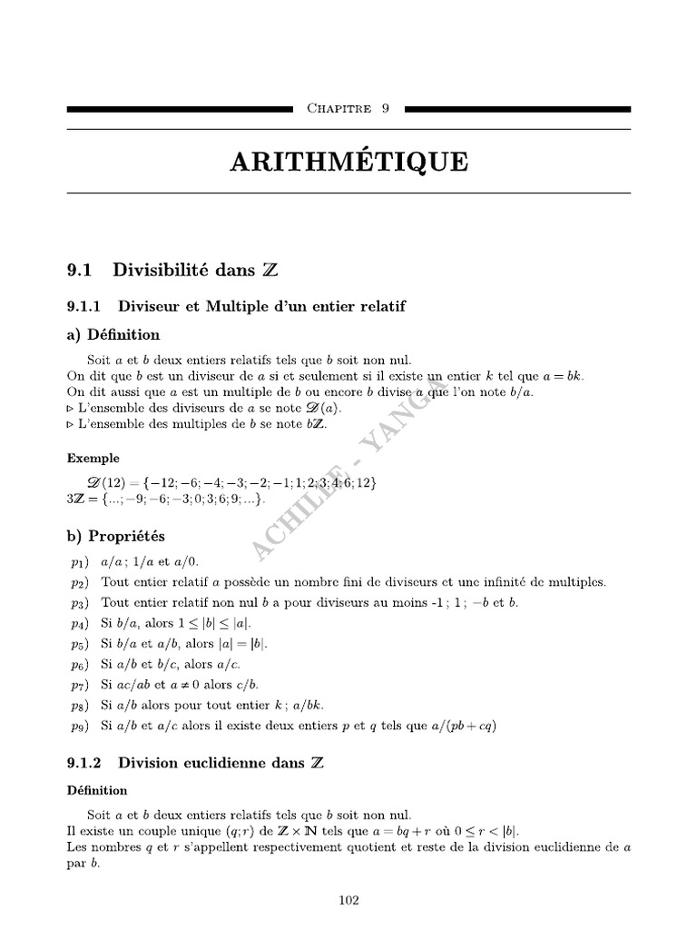 Arithmetique | PDF