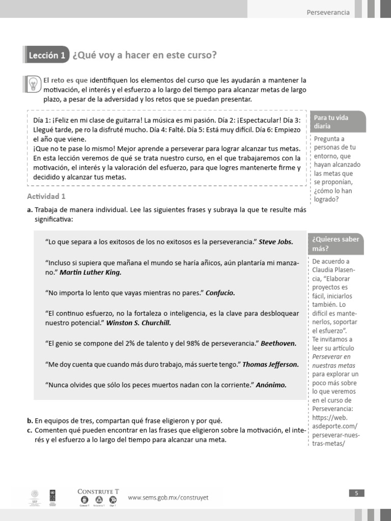 Construye T Lecciones 1-3 | PDF