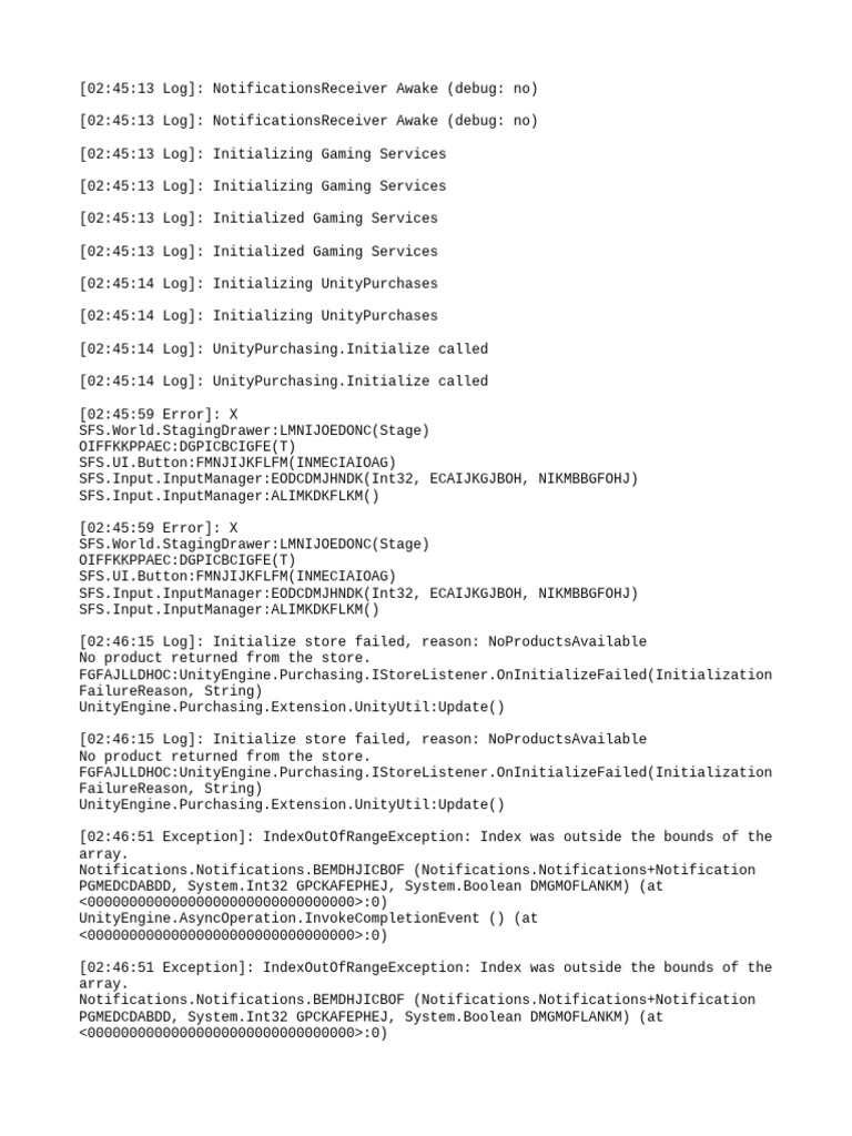 Unity Game Initialization Errors | PDF | Computer Programming | Computing