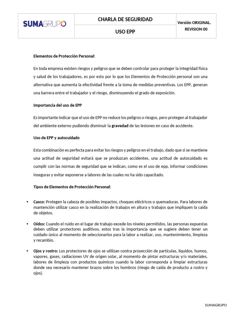 CHARLA 5MN DE EPP | PDF | Agua