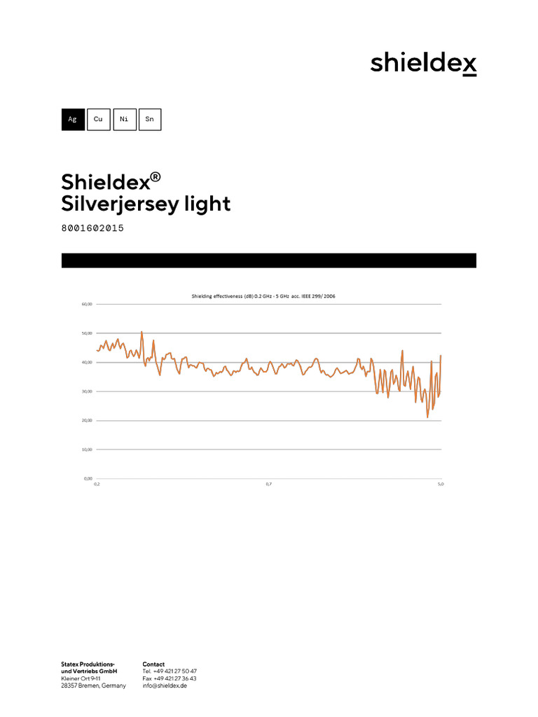 F-Datasheet-Shieldex-SilverJersey-light-and-chunky | PDF