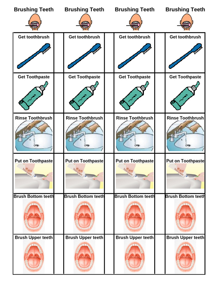 ADL's Visual schedule | PDF | Toothbrush | Toilet