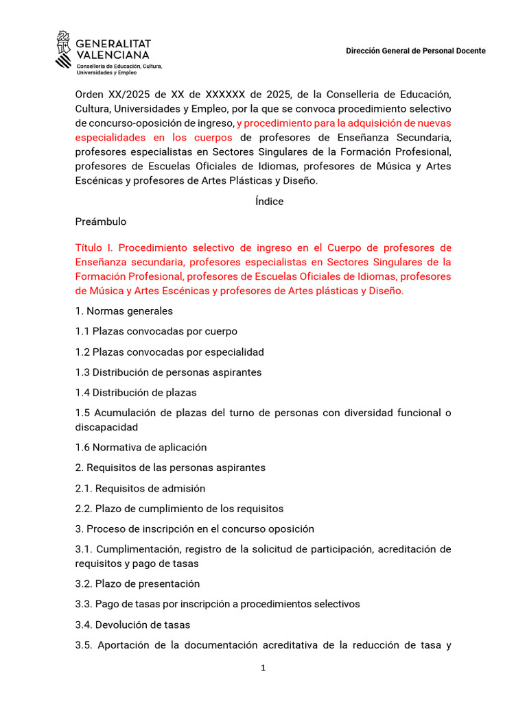 Borrador 14enero Conv Opos Secund 24 25 Cast 1737412000 | PDF ...