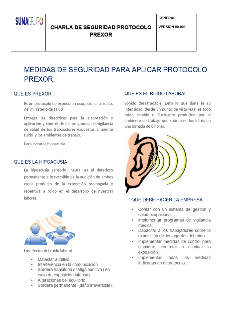 CHARLA PROTOCOLO PREXOR SUMAGRUPO | PDF | ruido