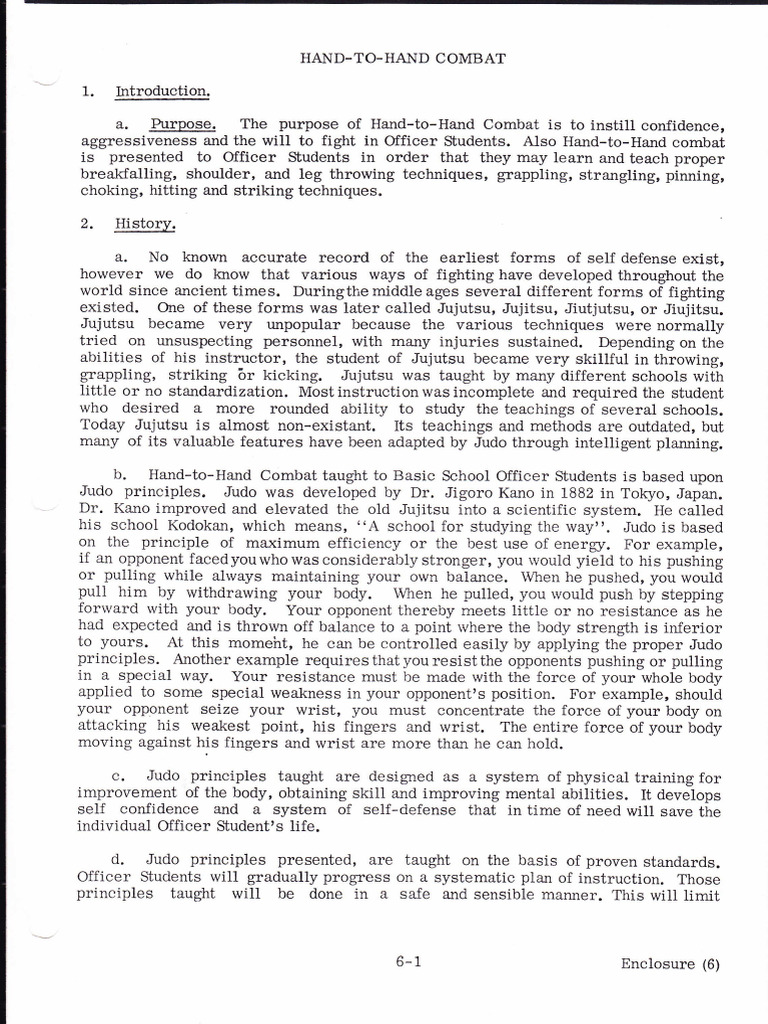 USMC Basic School Hand-To-Hand Combat_1960s (2) | PDF | Jujutsu ...