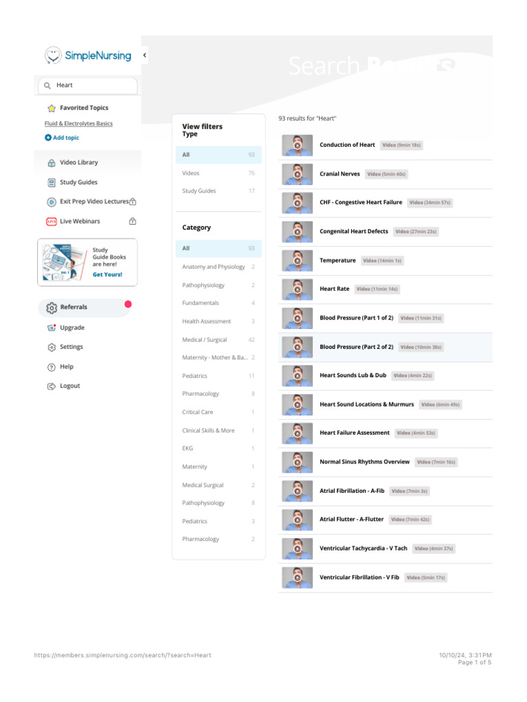 Search (PREMIUM) – SimpleNursing Members 2 | PDF | Heart | Congenital ...