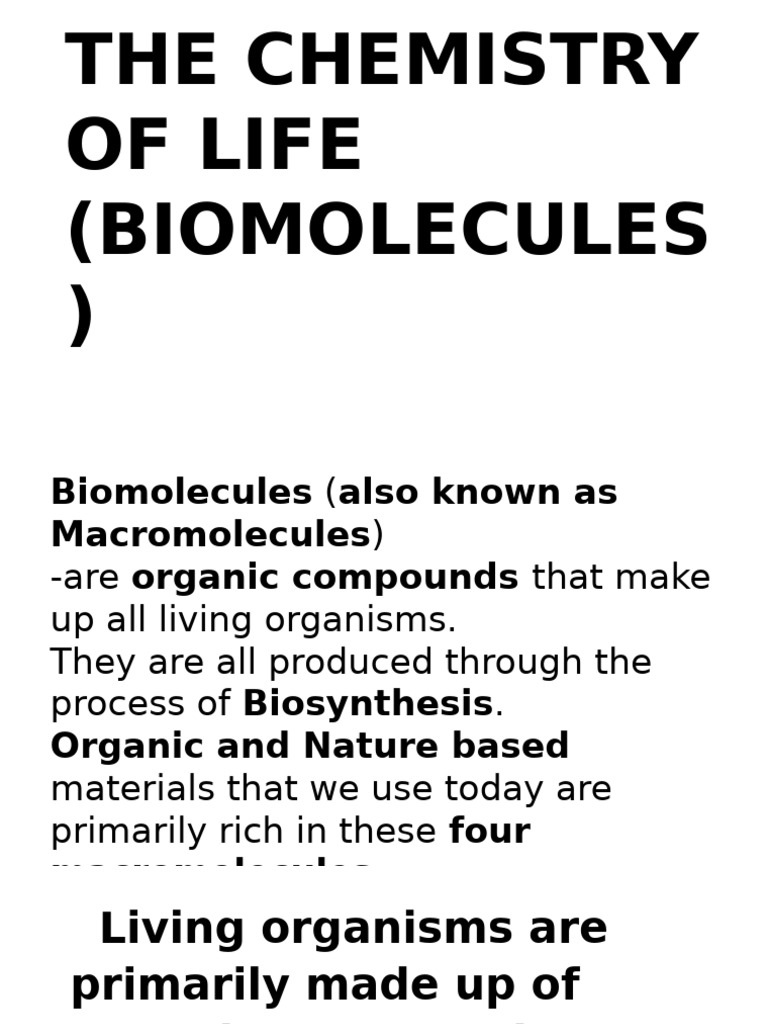 Biomolecules Pdf Macromolecules Biomolecules 7112