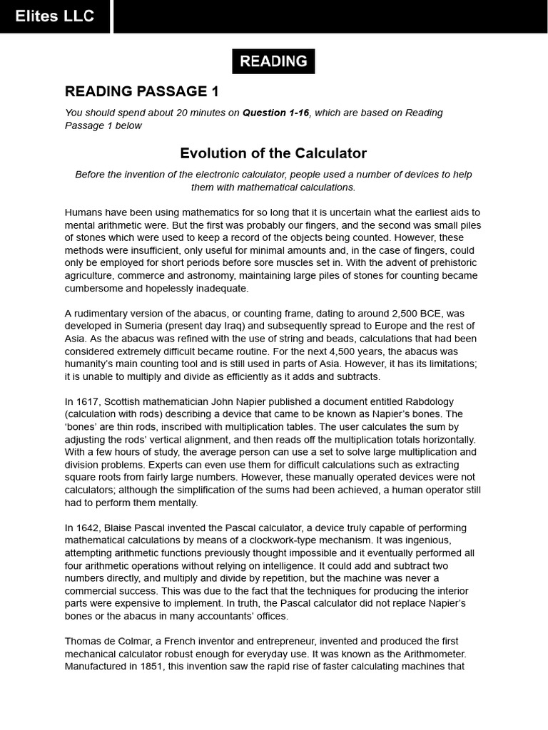 Evolution of Calculator | PDF | Calculator | Arithmetic