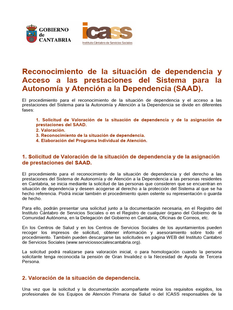 Procedimiento Dependencia | PDF