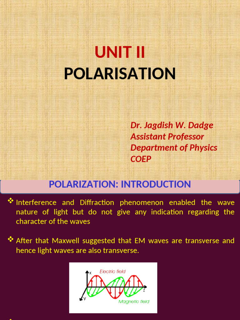 Unit 2 Polarization NAP (1) | PDF | Polarization (Waves) | Waves