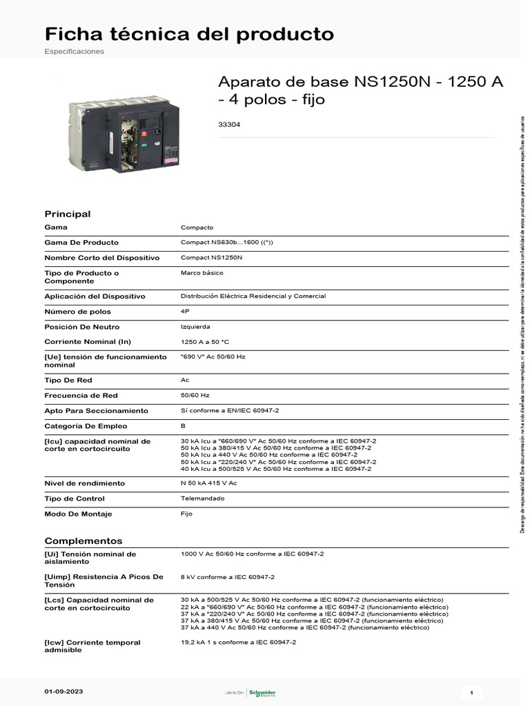 Compact NS _ 630 A_33304 | PDF | Ingenieria Eléctrica | Electricidad