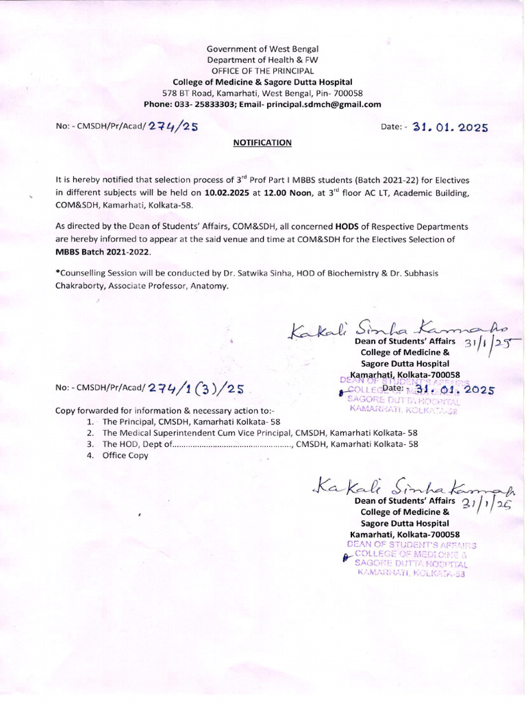 Elective Notice and Topic For Batch 2021-2022 | PDF