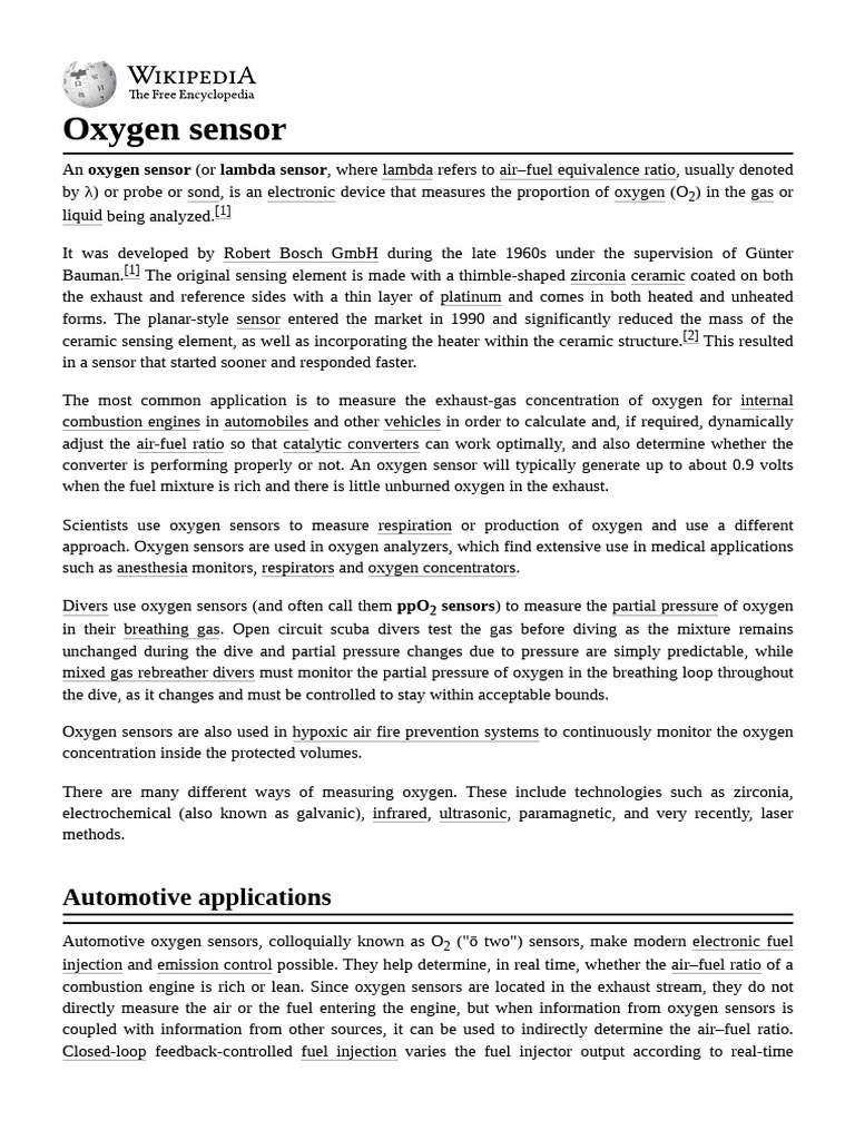 Oxygen_sensor | PDF