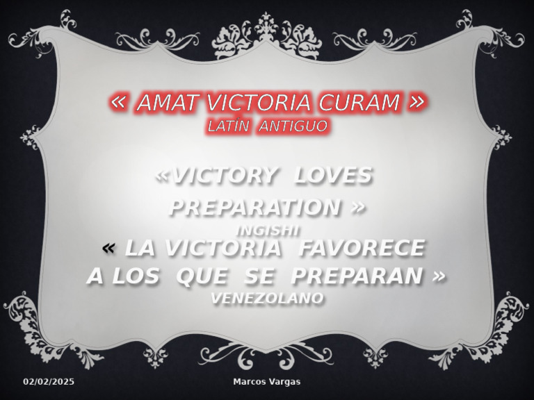 Significado de "Amat Victoria Curam" | PDF