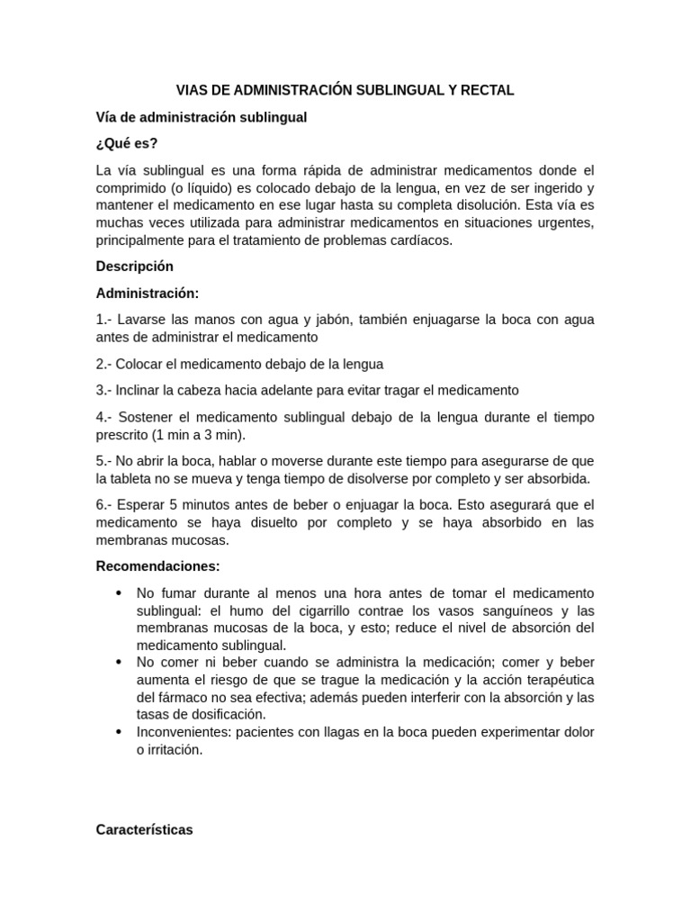 Via de Administracion Sublingual y Rectal | PDF | Medicamentos con ...