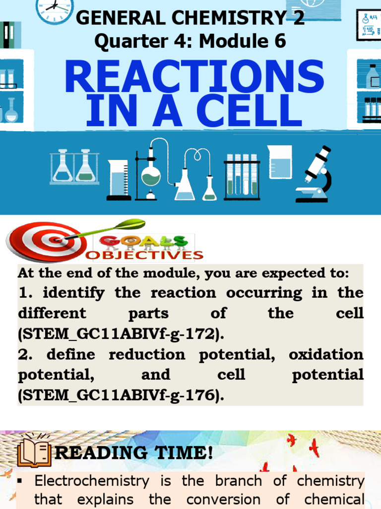 REACTIONS IN A CELL Module 6 | PDF | Electrochemistry | Redox