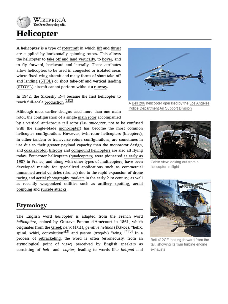 Helicopter | PDF | Helicopter | Helicopter Rotor