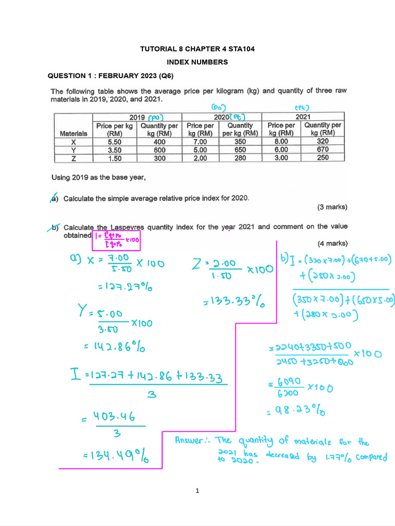 8.tutorial 8 Chapter 4 Sta104 | PDF
