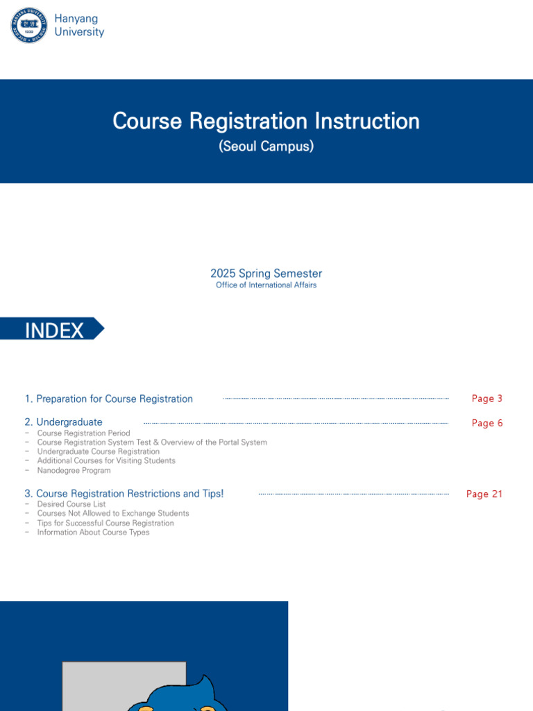 2025-1 Course Registration Guidebook (Visiting Program) | PDF