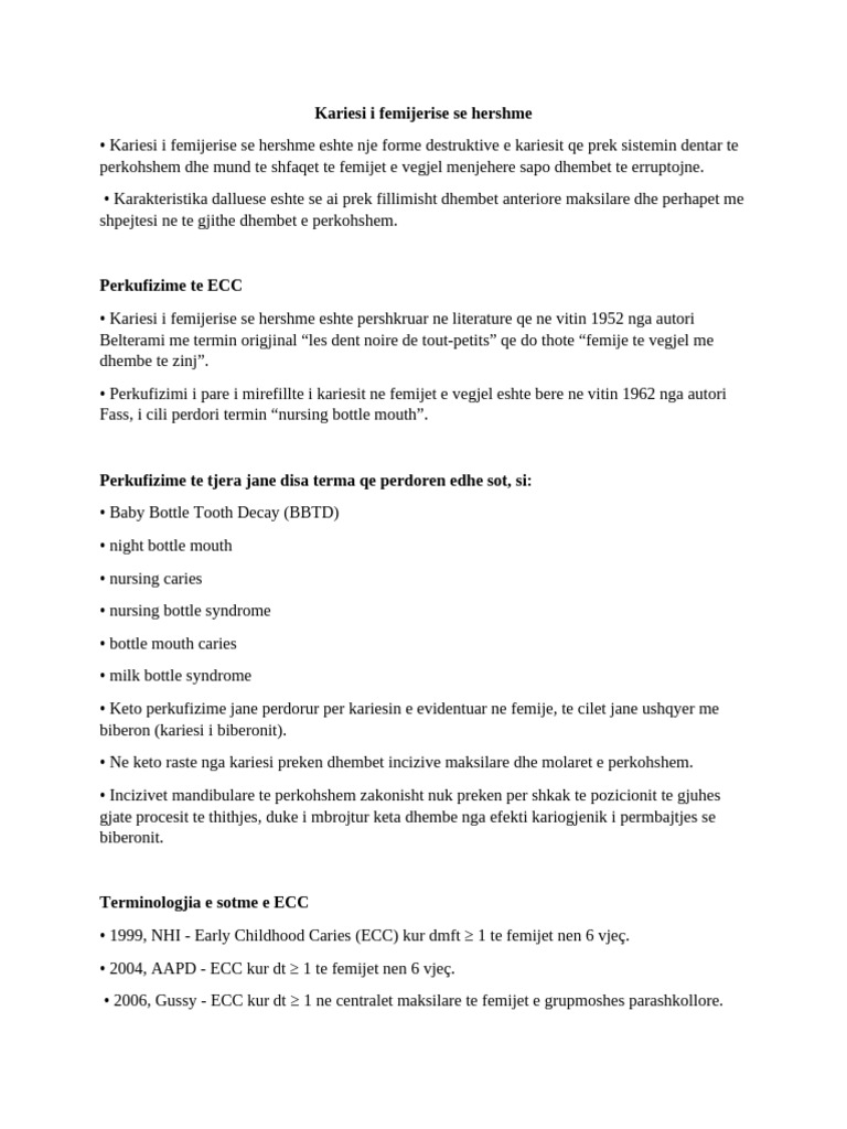Kariesi i femijerise se hershme | PDF