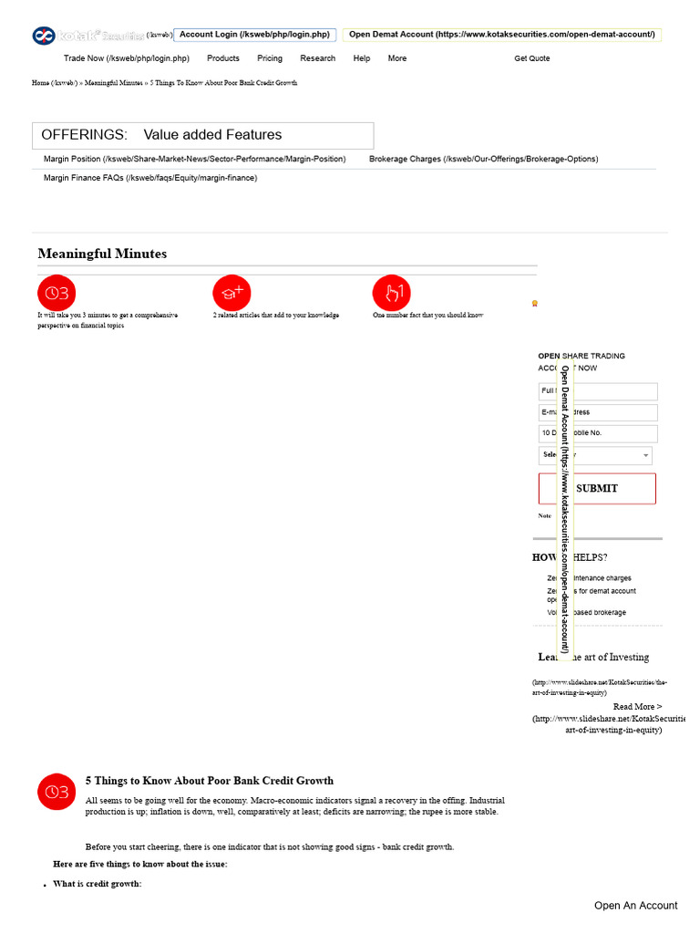 5 Things To Know About Poor Bank Credit Growth - Meaningful Minutes ...