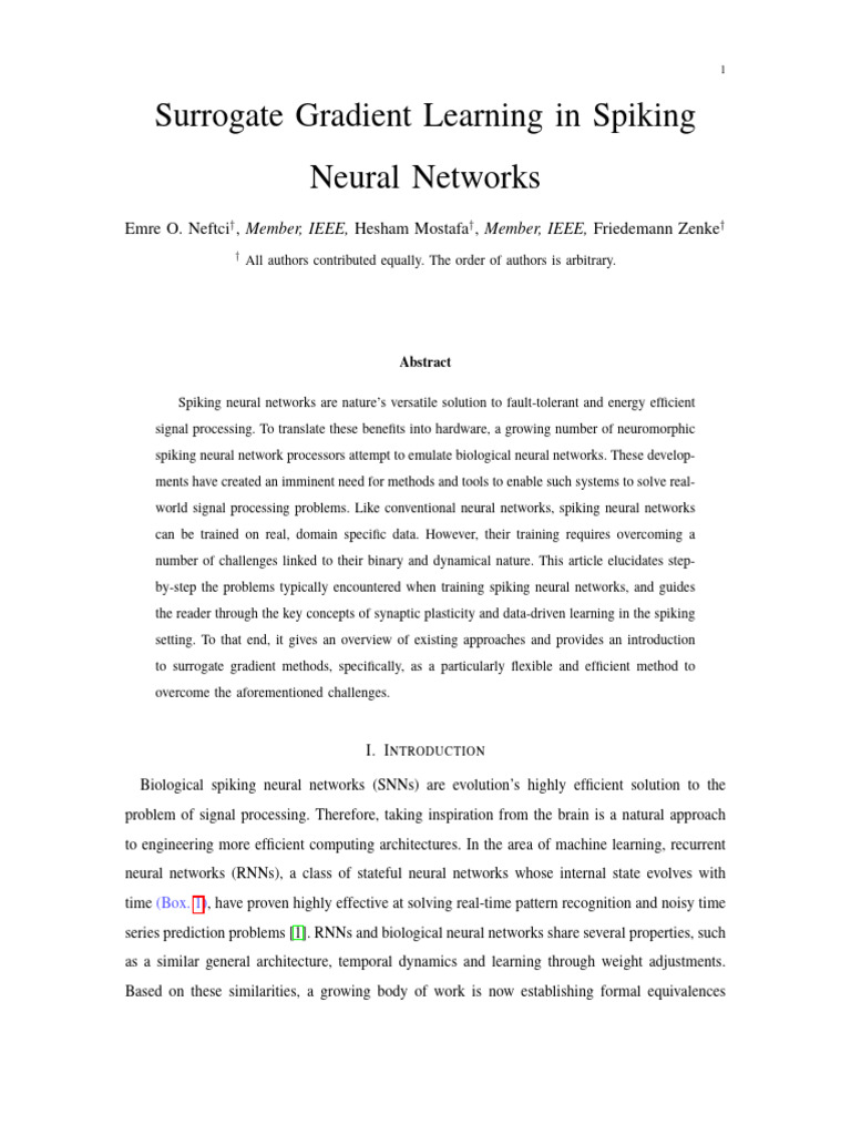 Surrogate Gradient Learning in Spiking | PDF | Applied Mathematics ...