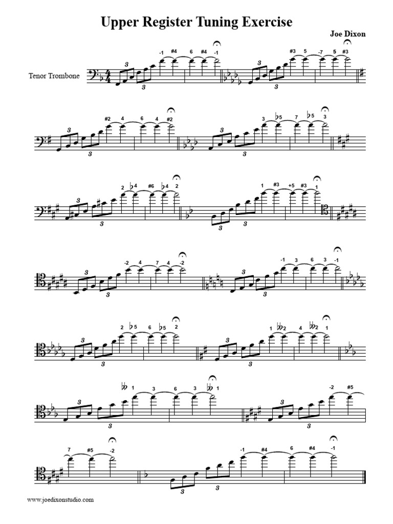 Upper Register Tuning Trombone | PDF | Brass Instruments | Harmony