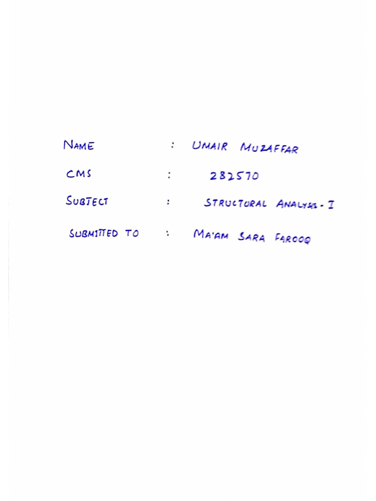 Structural analysis assignment 1 | PDF