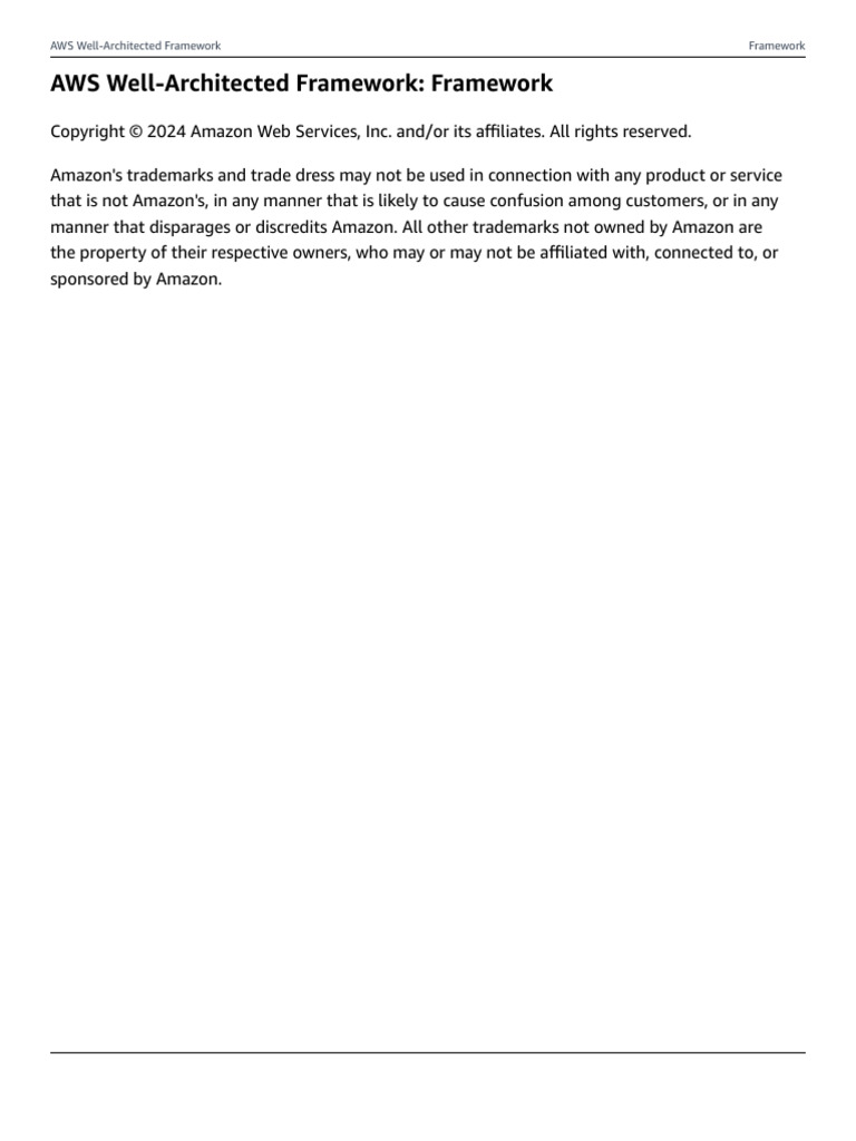AWS Well-Architected Framework - Framework | PDF | Cloud Computing | Computer Security