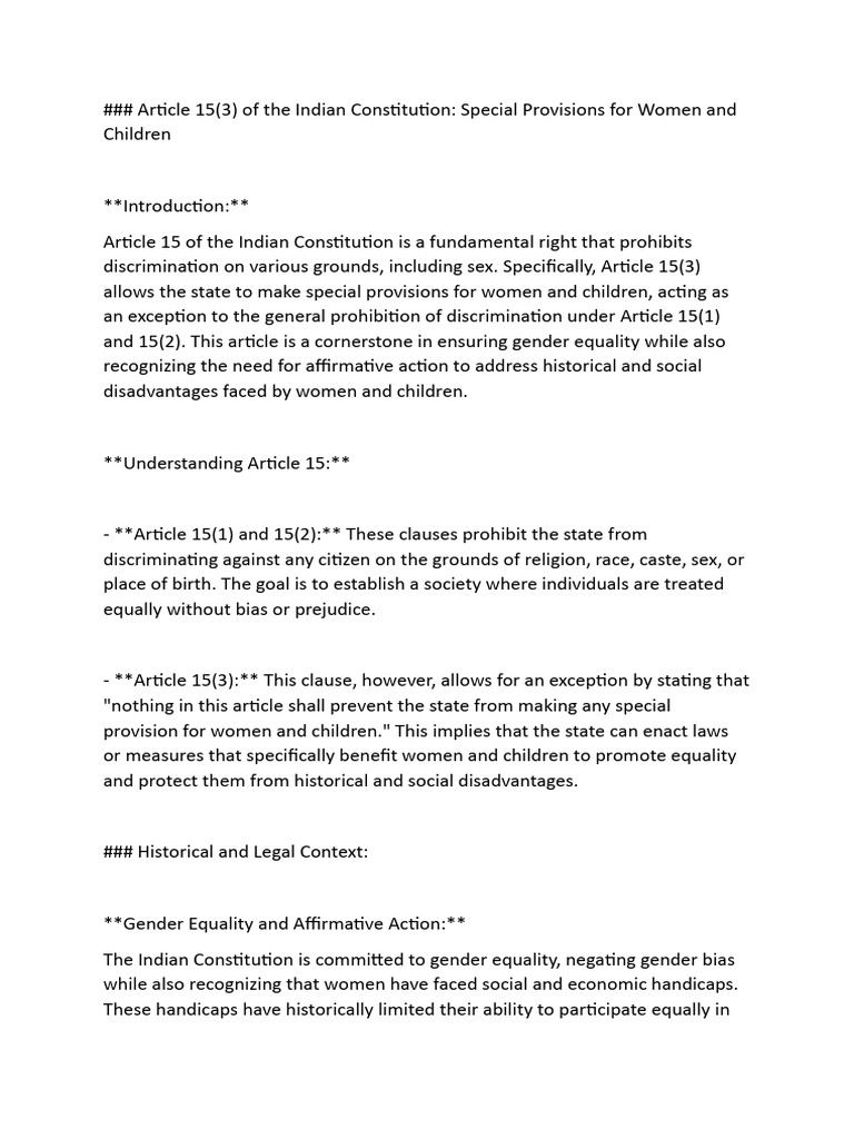 Article 15 | PDF | Affirmative Action | Justice