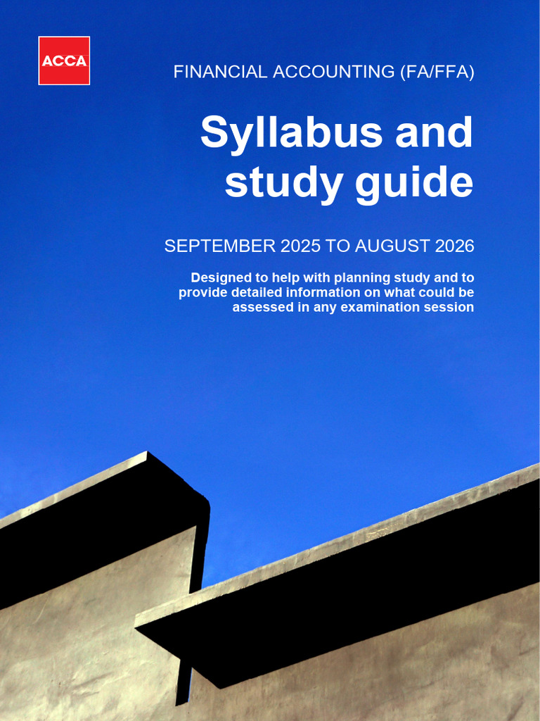FA - FFA Syllabus and Study Guide | PDF | Balance Sheet | Bookkeeping