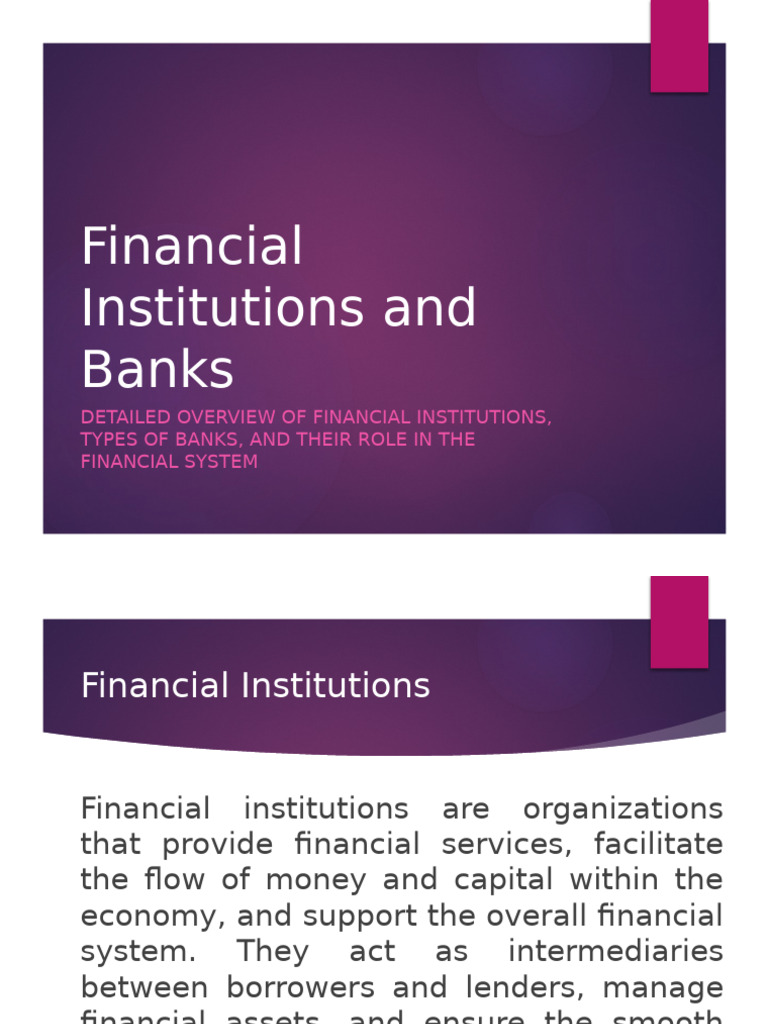 Overview of Financial Institutions & Banks | PDF | Banks | Investing