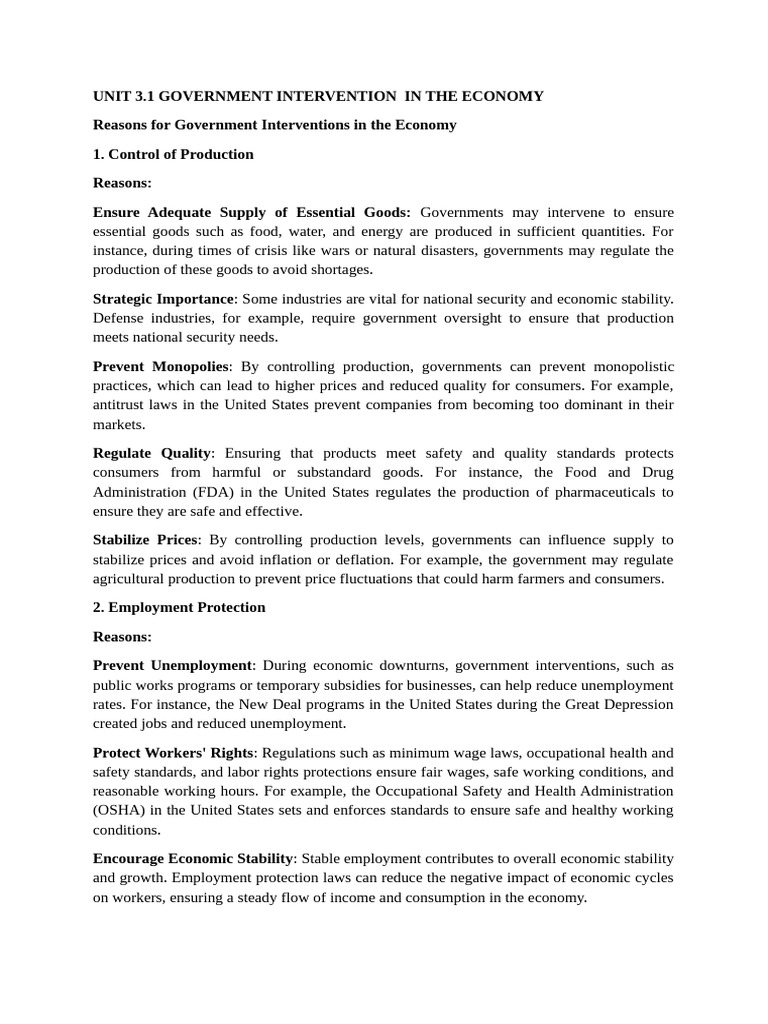 Government Intervention in the Economy | PDF | Subsidy | Taxes