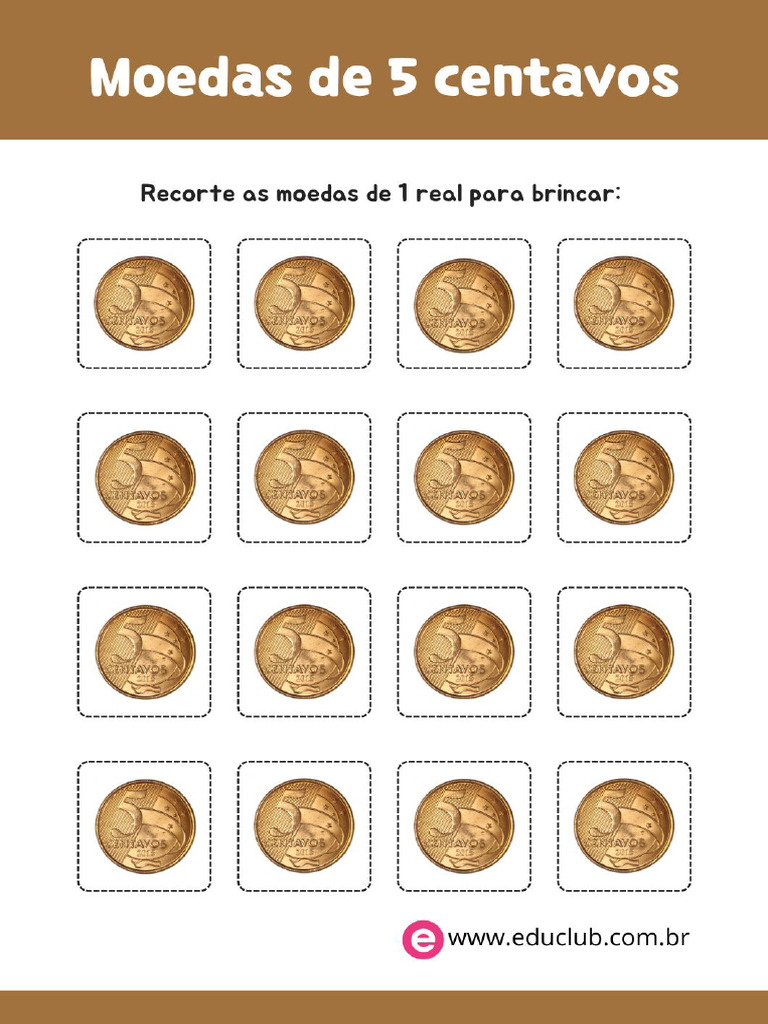 Moedas de 5 Centavos para Imprimir | PDF