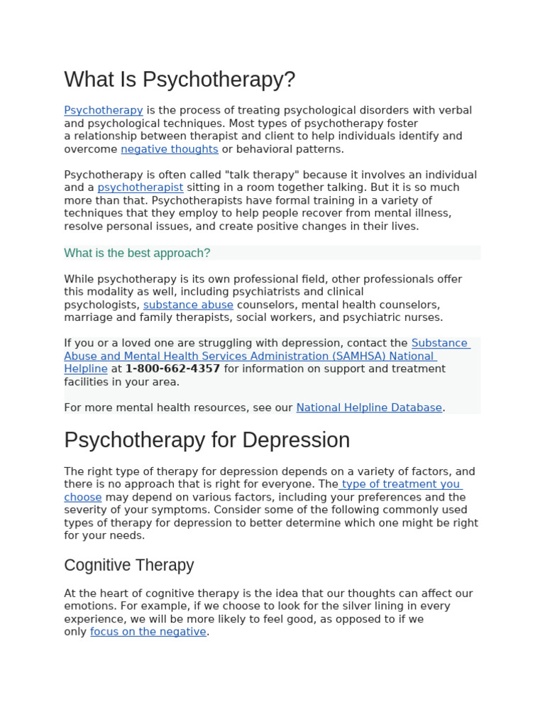 What Is Psychotherapy | PDF