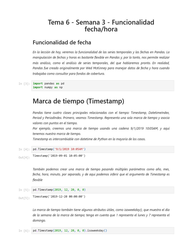6 - Funcionalidad Fecha-Hora Python | PDF | Informática | Programación de computadoras
