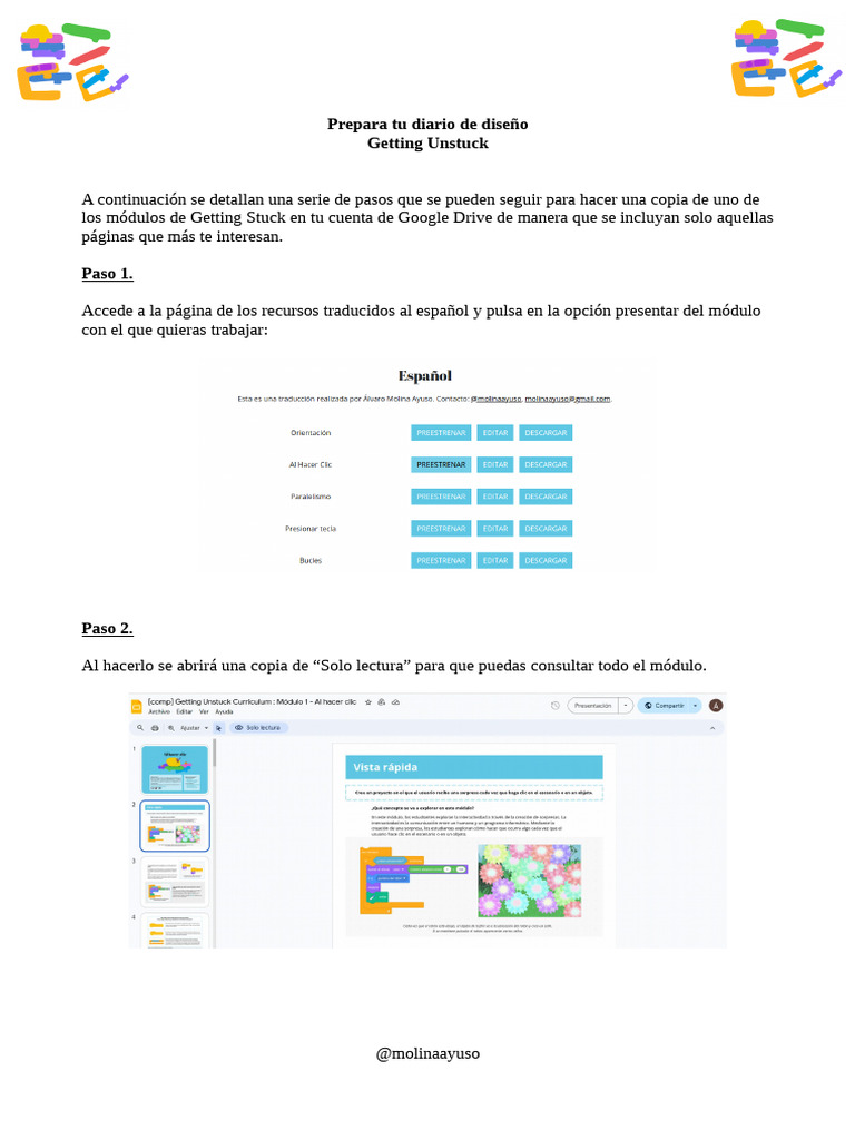Prepara Tu Diario de Diseño Getting Unstuck | PDF