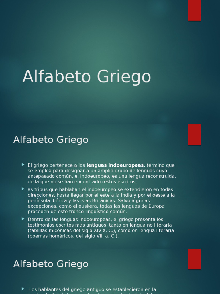 Historia del Alfabeto Griego | PDF | Lengua griega | Escritura
