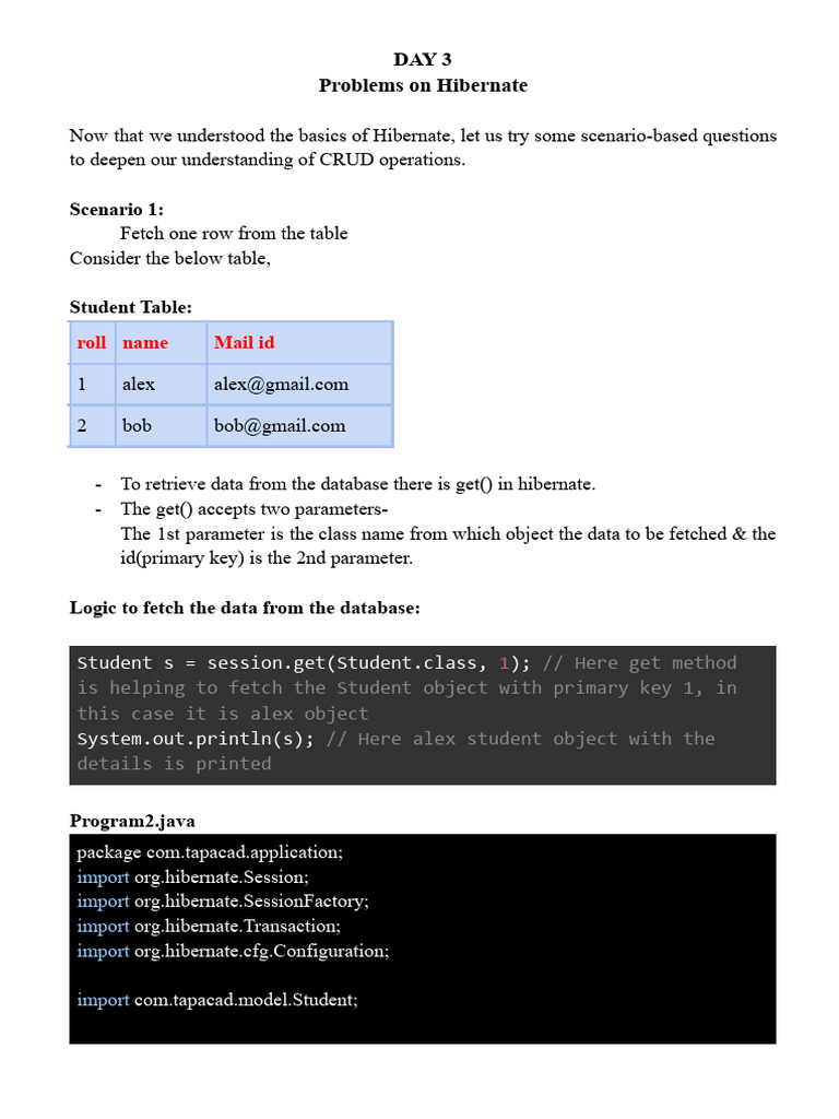 Hibernate CRUD Operations Explained | PDF | Information Retrieval | Computing