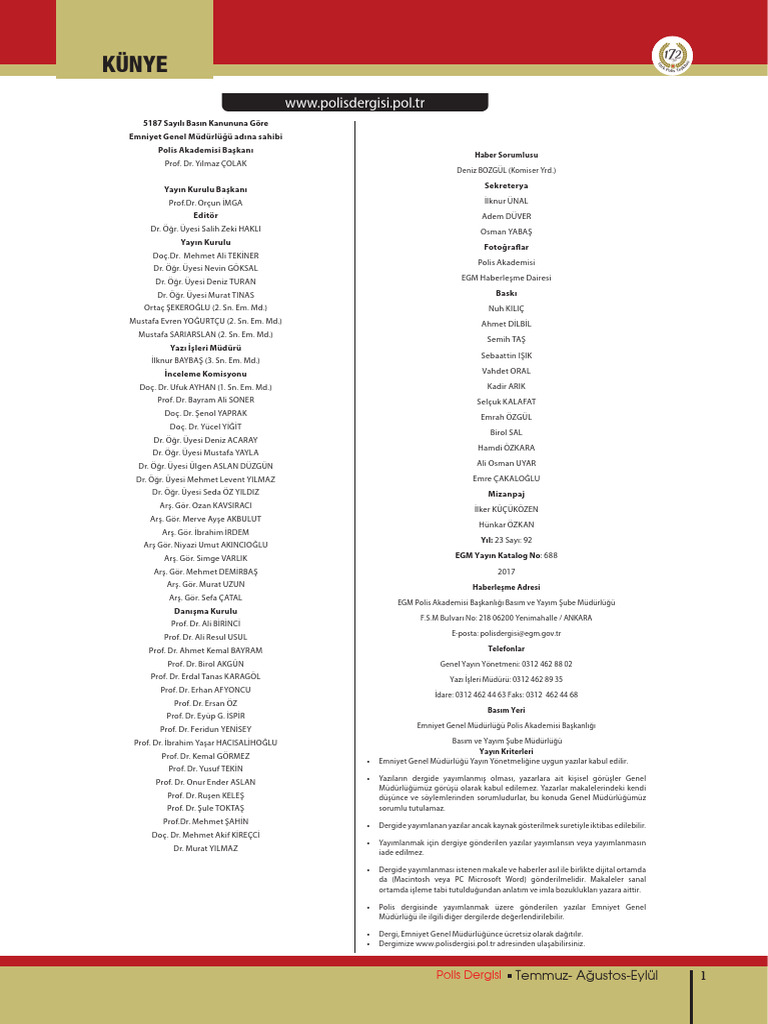 Polis Dergisi Dergi | PDF