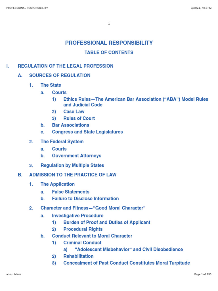 Professional Responsibility | PDF | Conflict Of Interest | Lawyer
