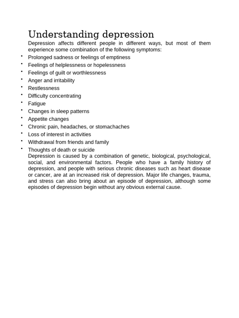 Understanding Depression | PDF